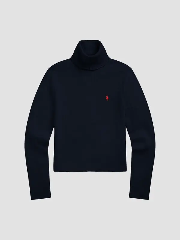 Polo Ralph Lauren Logo Stretch Cotton-blend Turtleneck Sweater