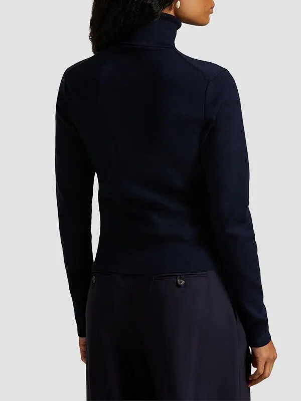 Polo Ralph Lauren Logo Stretch Cotton-blend Turtleneck Sweater