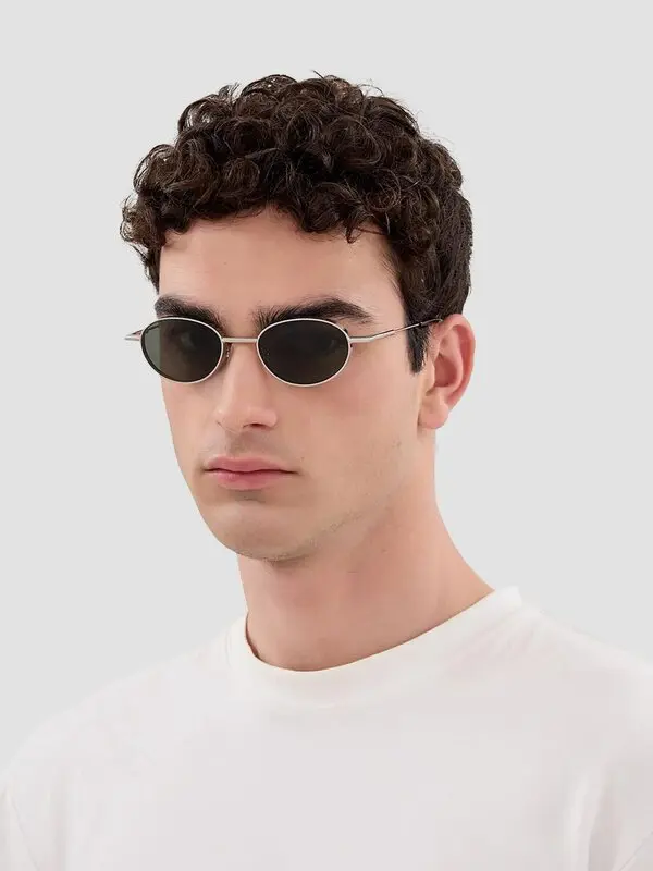 Alexander McQueen Metal T-bar 50mm Oval Sunglasses