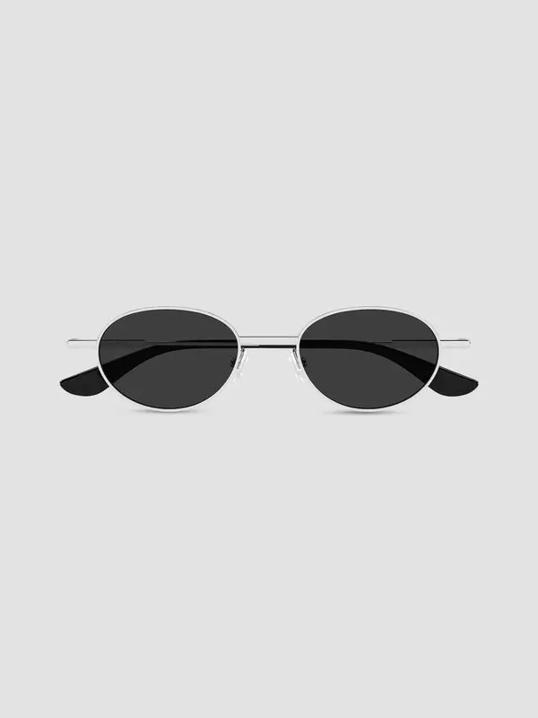 Alexander McQueen Metal T-bar 50mm Oval Sunglasses
