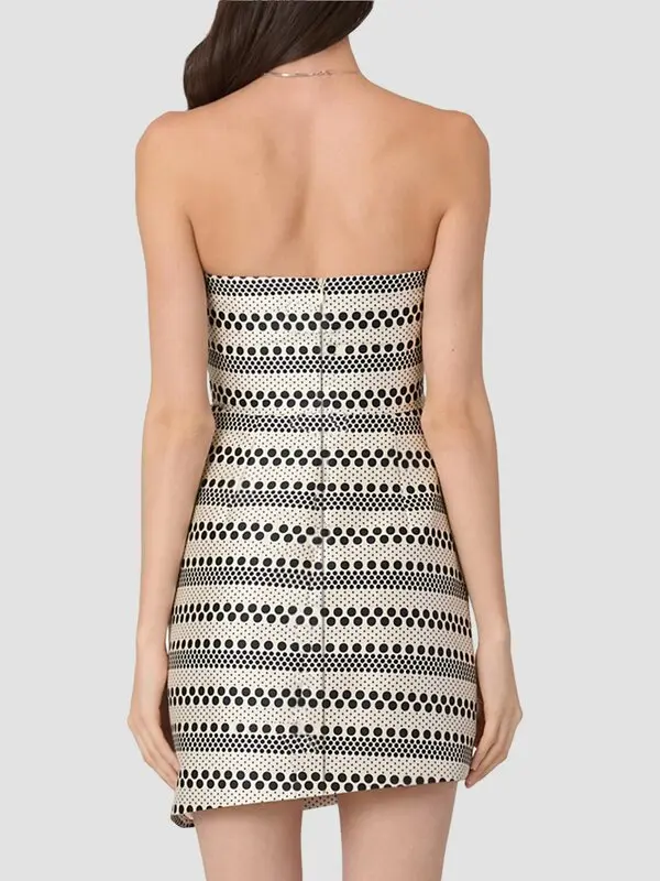Shoshanna Shelley Geometric-pattern Bow Strapless Mini Dress