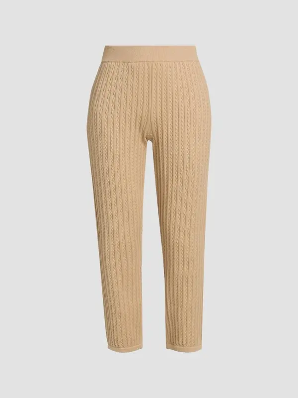 Simkhai Cable-knit Cotton-cashmere Crop Joggers