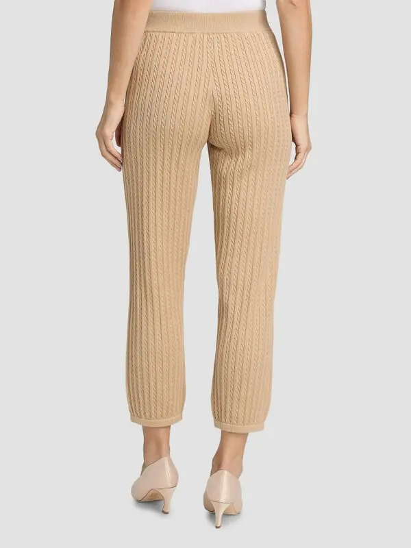 Simkhai Cable-knit Cotton-cashmere Crop Joggers