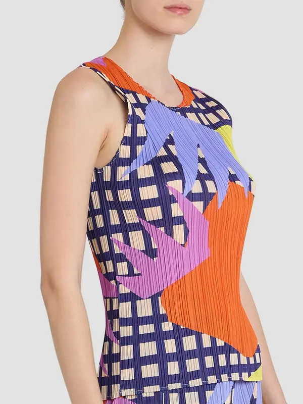 Issey Miyake Market Printed Pleated Top