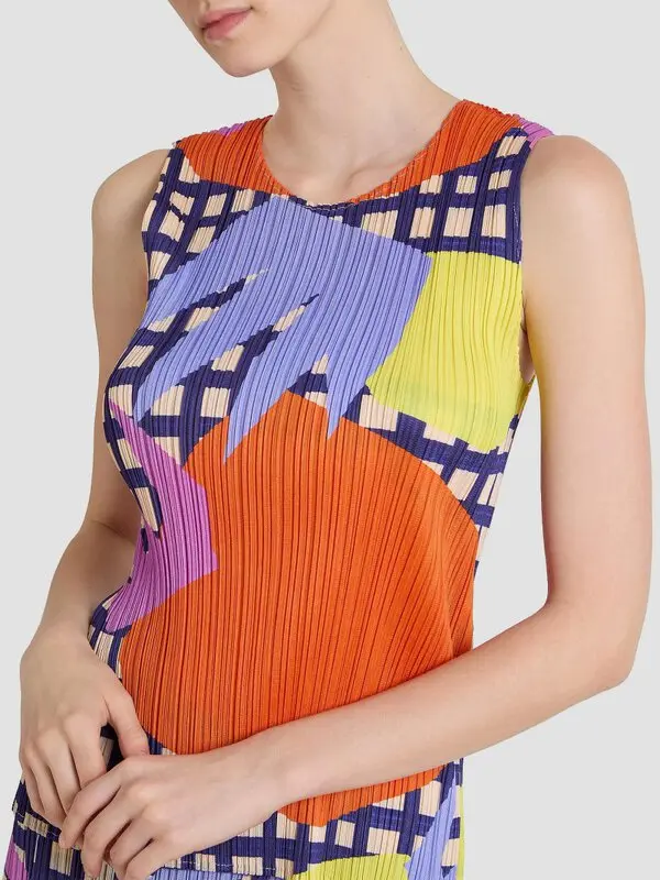 Issey Miyake Market Printed Pleated Top