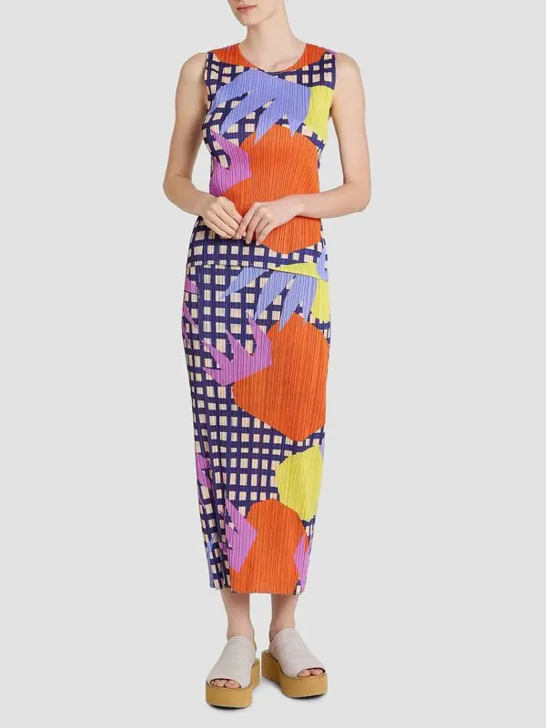 Issey Miyake Market Printed Pleated Top