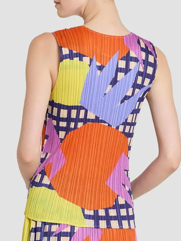 Issey Miyake Market Printed Pleated Top