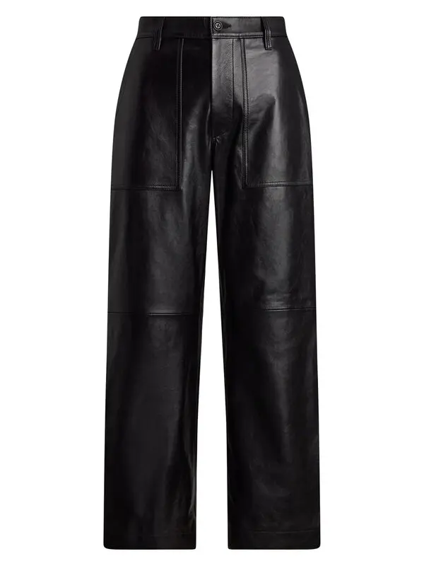 Polo Ralph Lauren Cropped Wide-leg Leather Pants
