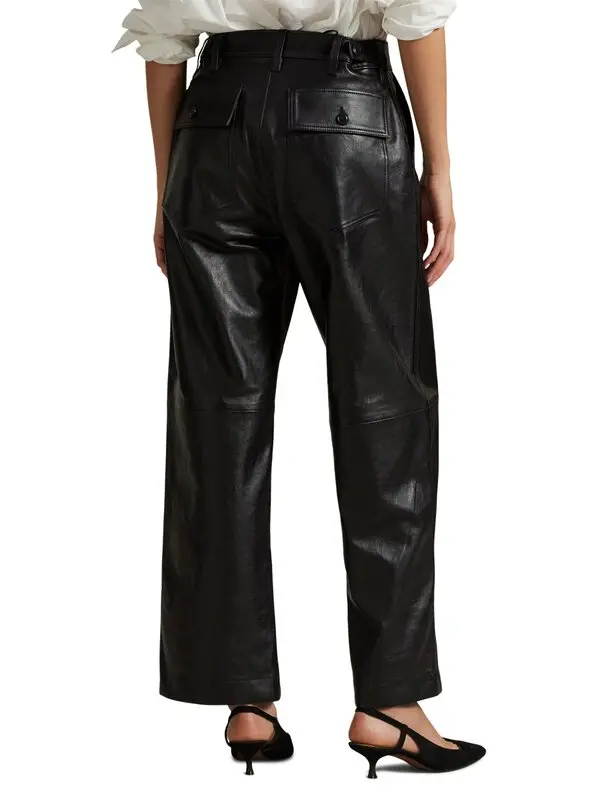 Polo Ralph Lauren Cropped Wide-leg Leather Pants
