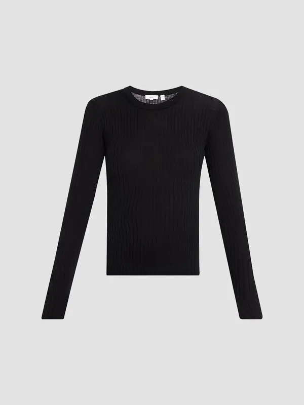 A.L.C. Kyle Ribbed Wool Slim-fit Top - Black