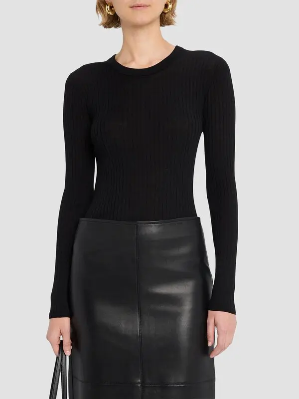 A.L.C. Kyle Ribbed Wool Slim-fit Top