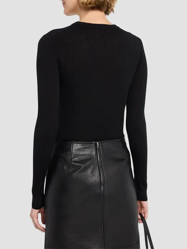 A.L.C. Kyle Ribbed Wool Slim-fit Top