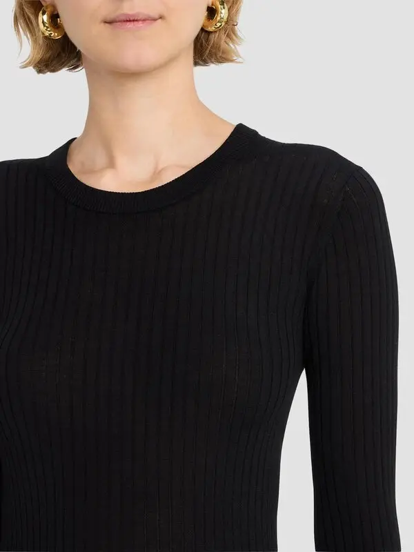 A.L.C. Kyle Ribbed Wool Slim-fit Top