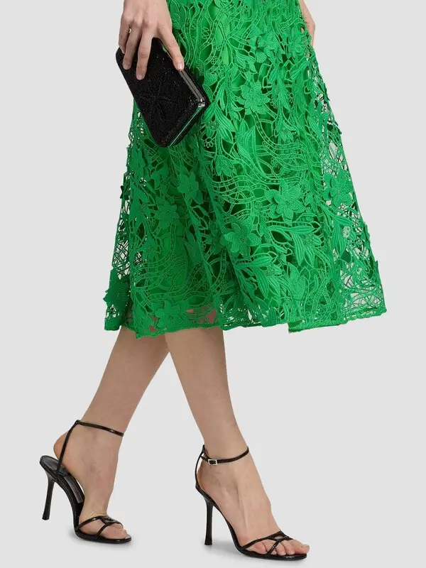 Badgley Mischka Crepe Guipure Lace Cocktail Dress