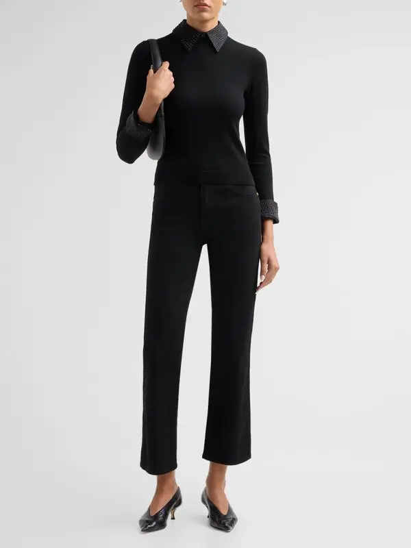 Alice + Olivia Porla Embellished Collared Sweater
