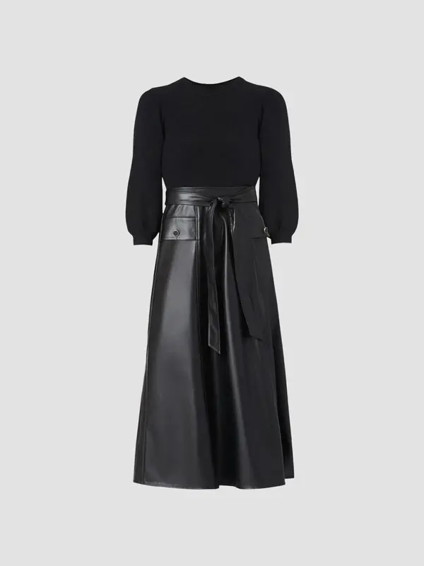 Shoshanna Aspen Mix Media Midi Dress