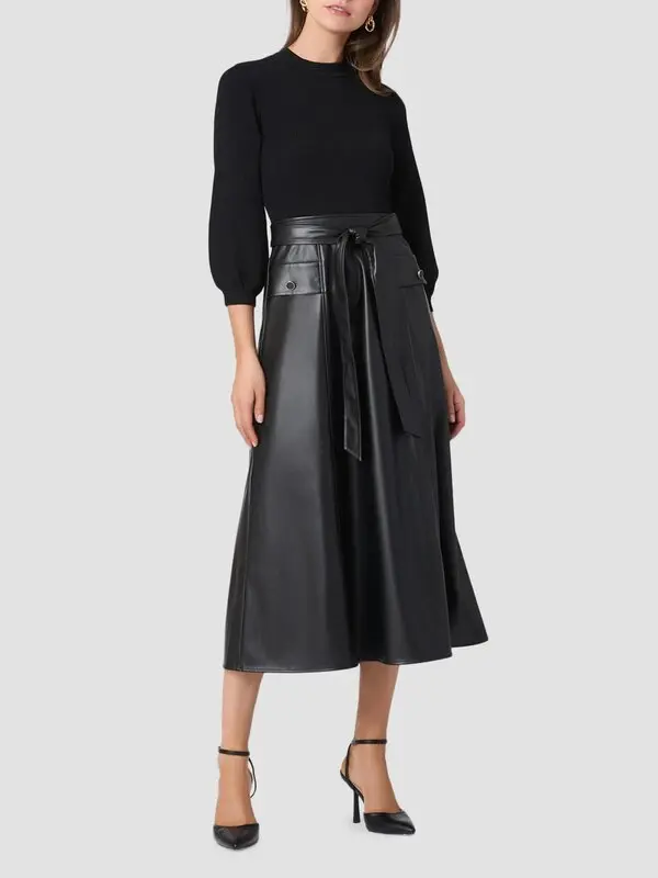 Shoshanna Aspen Mix Media Midi Dress