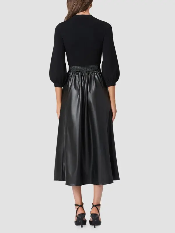 Shoshanna Aspen Mix Media Midi Dress