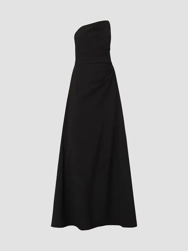 Shoshanna Dory Asymmetric Strapless Gown - Jet