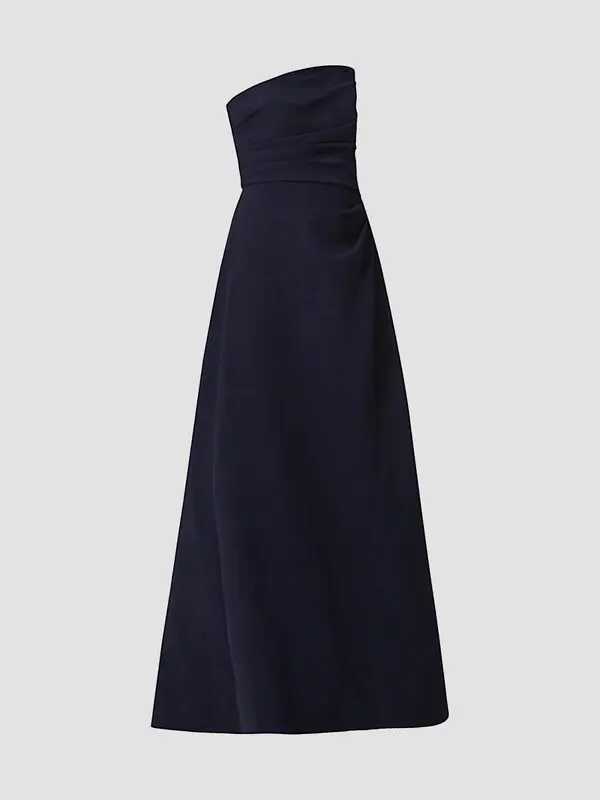 Shoshanna Dory Asymmetric Strapless Gown - Navy