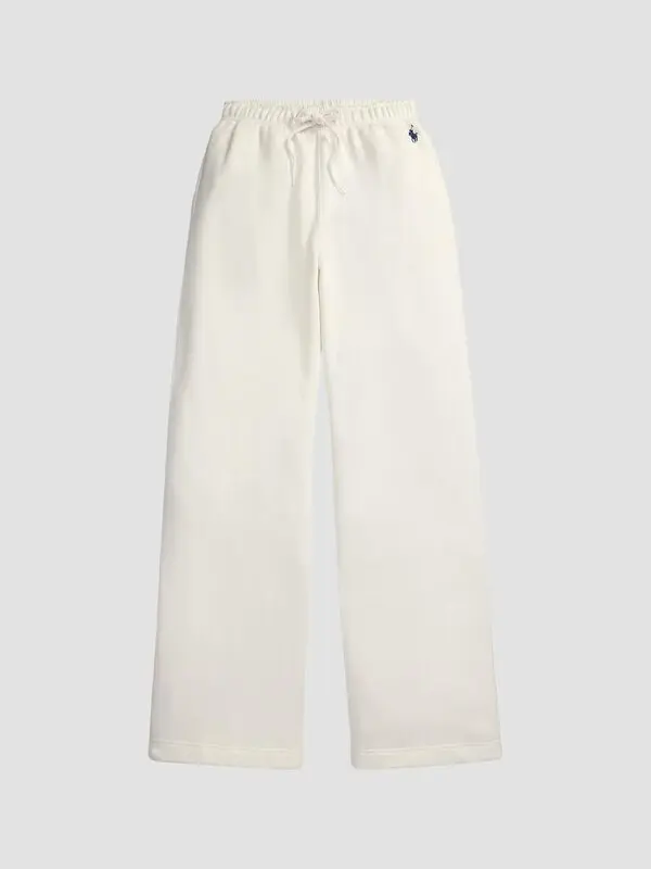 Polo Ralph Lauren Drawstring Fleece Wide-leg Sweatpants - White