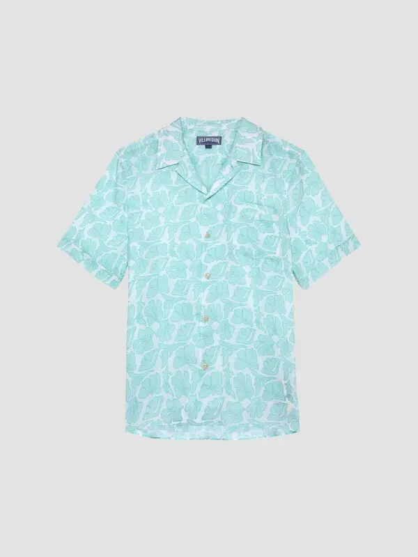 Vilebrequin Seashells Linen Bowling Shirt - Blanc