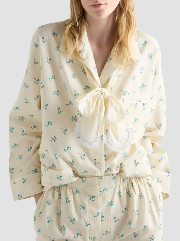 Prada Bouquet Print Old Canvas Shirt