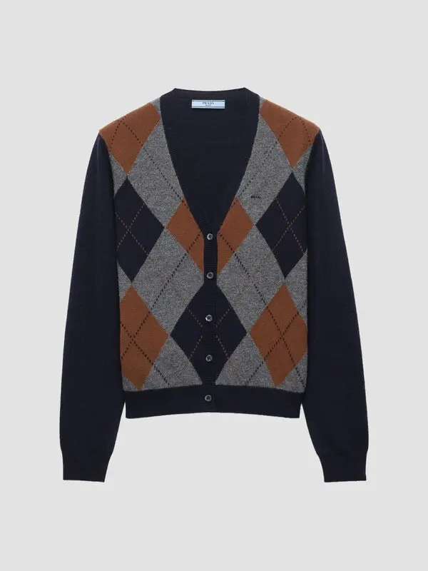 Prada Argyle Cashmere Cardigan