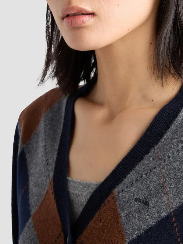 Prada Argyle Cashmere Cardigan