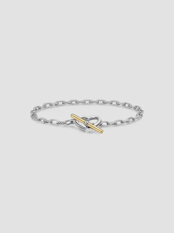 David Yurman Dy Madison Heart Toggle Chain Bracelet In Sterling - Silver
