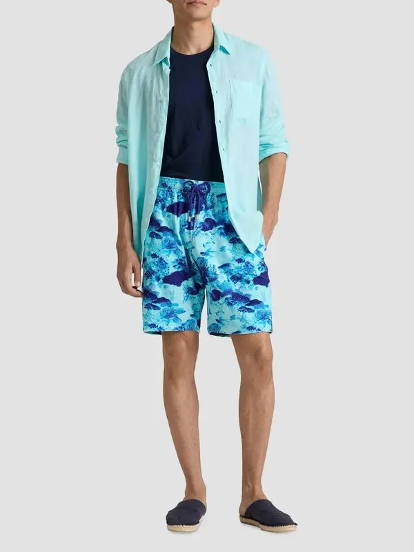 Vilebrequin Coraf Reef Terry Bermuda Swimshorts - Blue