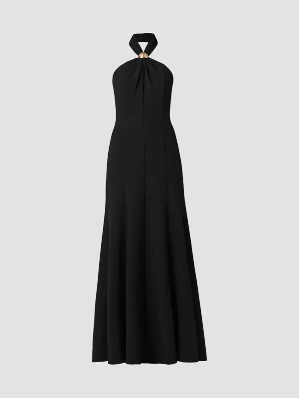 Shoshanna Scottie Crêpe Hardware Halter Maxi Dress