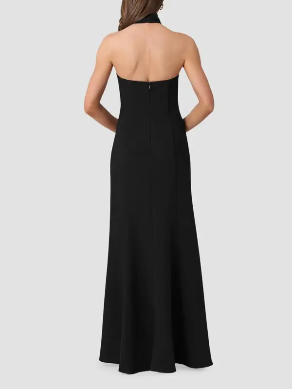 Shoshanna Scottie Crêpe Hardware Halter Maxi Dress