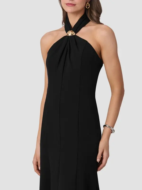 Shoshanna Scottie Crêpe Hardware Halter Maxi Dress