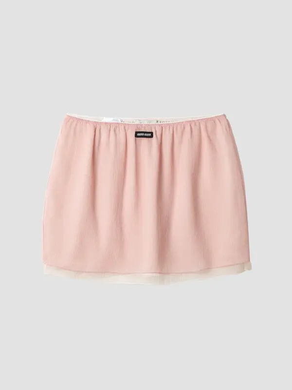 Miu Miu Chiffon Mini Skirt - Pink