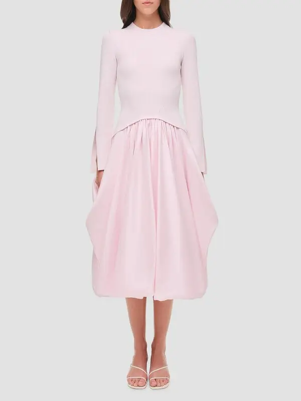 Simkhai Kenlie Mixed-media Midi-dress - Blush