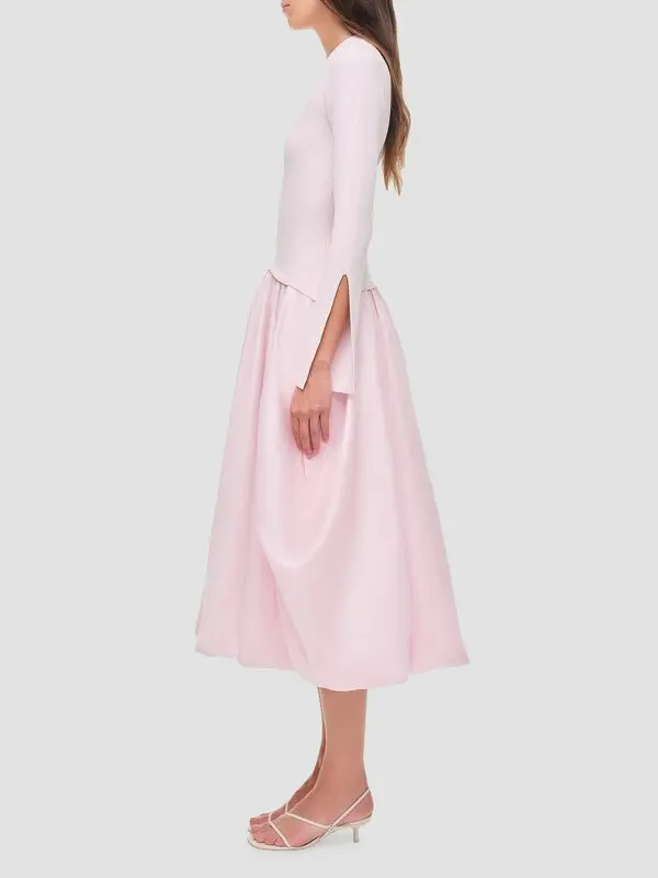 Simkhai Kenlie Mixed-media Midi-dress - Blush