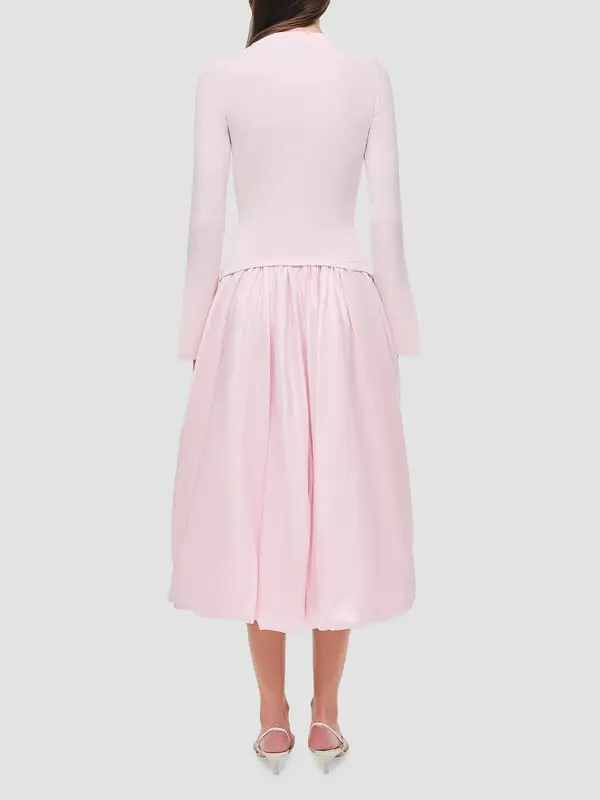 Simkhai Kenlie Mixed-media Midi-dress - Blush