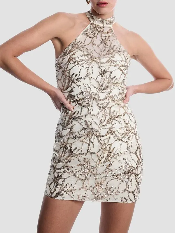 Bcbgmaxazria Embellished Sleeveless Minidress