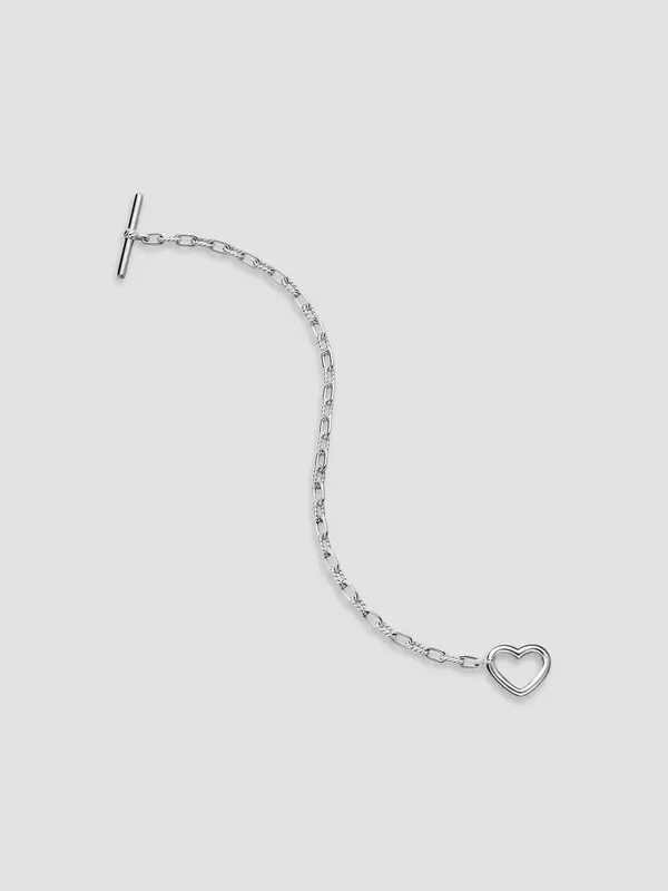 David Yurman Dy Madison Heart Toggle Chain Bracelet In Sterling 3mm