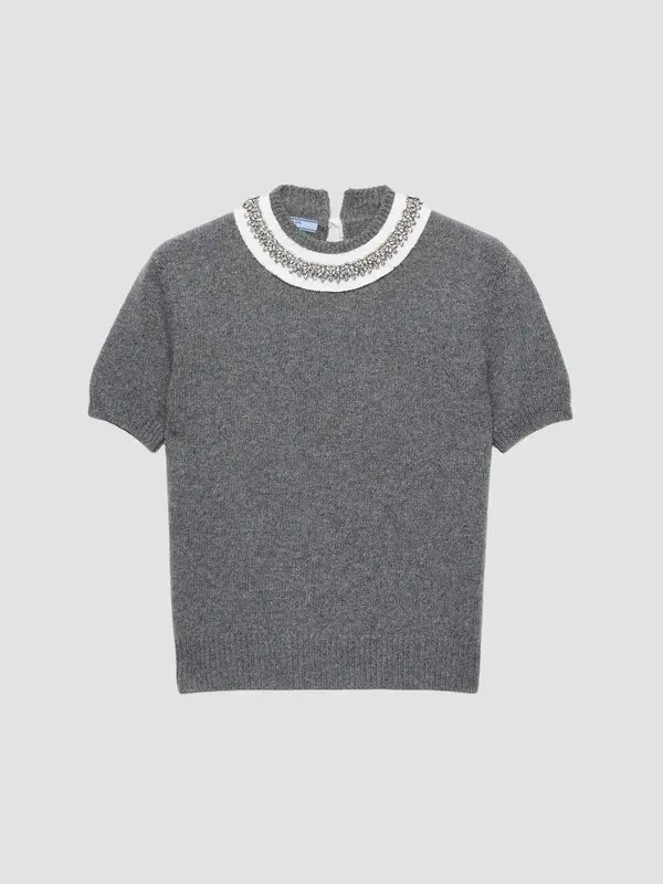 Prada Short-sleeved Wool And Cashmere Sweater