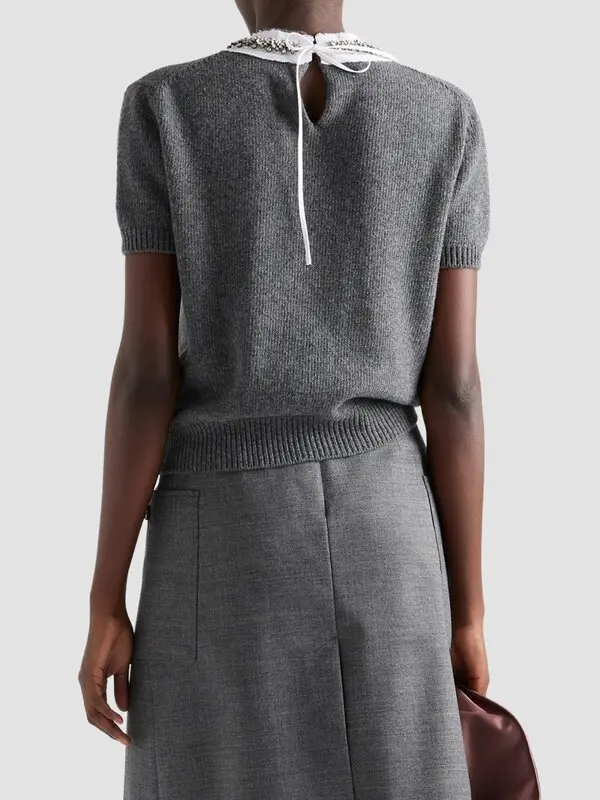 Prada Short-sleeved Wool And Cashmere Sweater