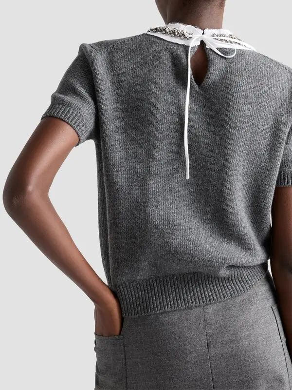Prada Short-sleeved Wool And Cashmere Sweater