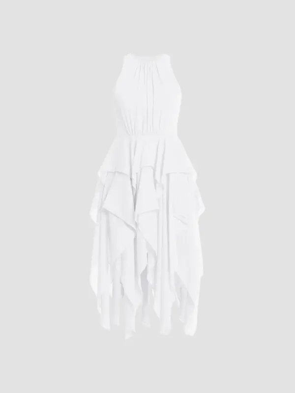 Bcbgmaxazria Metallic Ruffle Midi-dress - Chalk