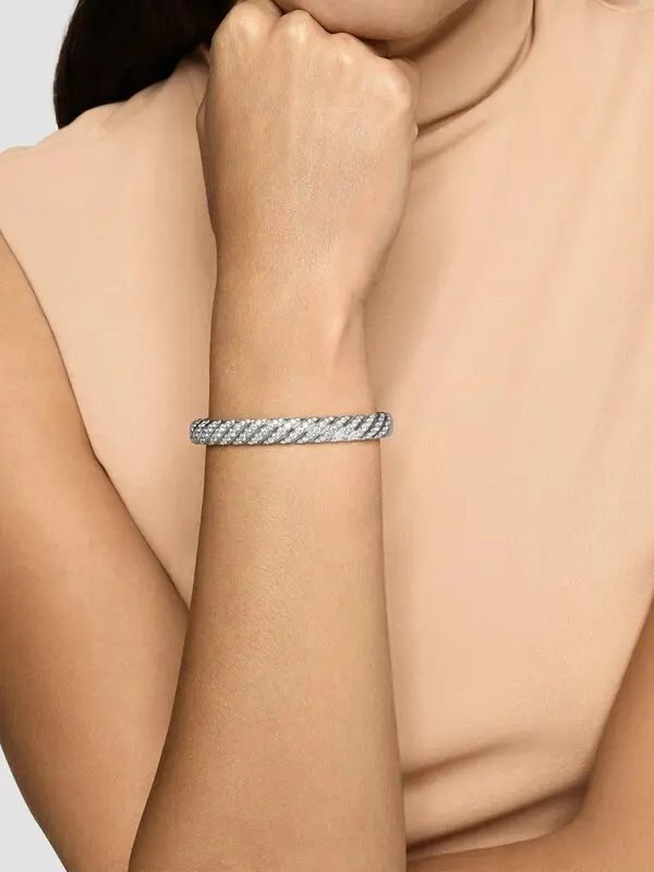 David Yurman Sculpted Cable Bangle Bracelet In 18k