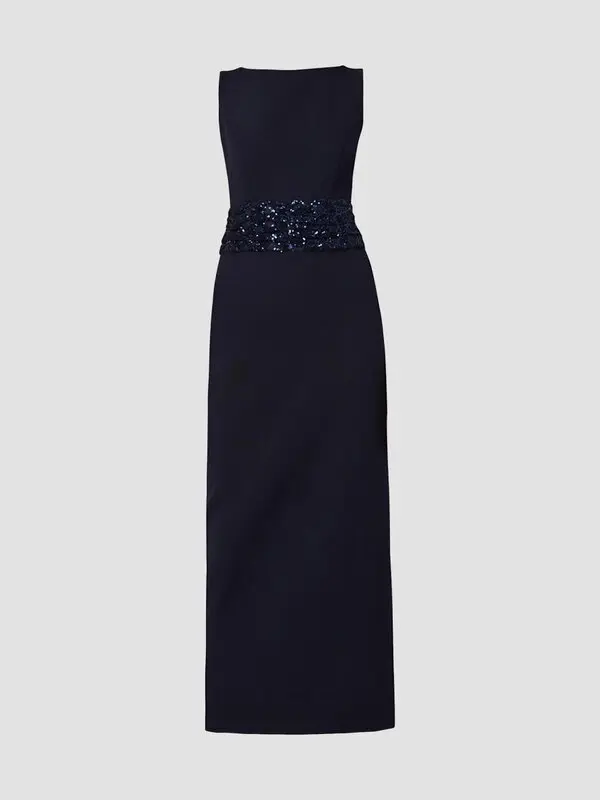 Shoshanna Sia Crepe Sequin-embellished Maxi Dress