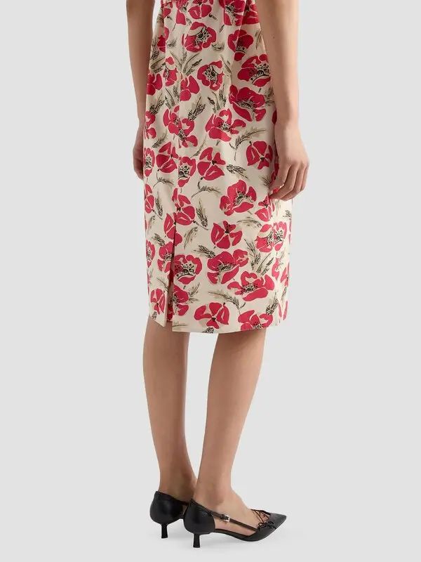 Prada Printed Soft Poplin Dress - Red