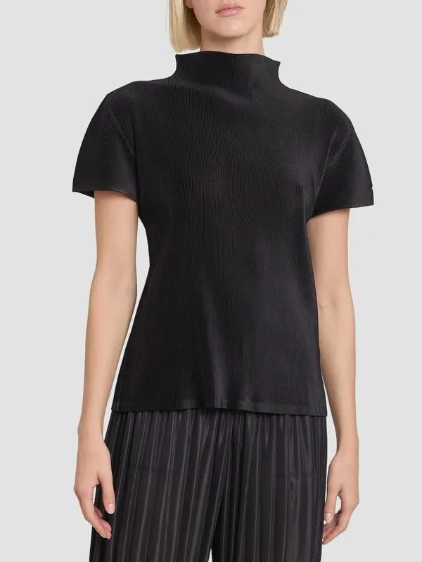 Issey Miyake Mist Basics Ribbed Top - Black