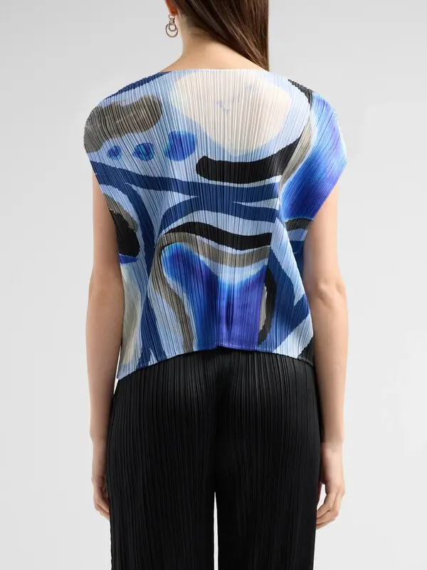 Issey Miyake Roll Printed Pleated Top