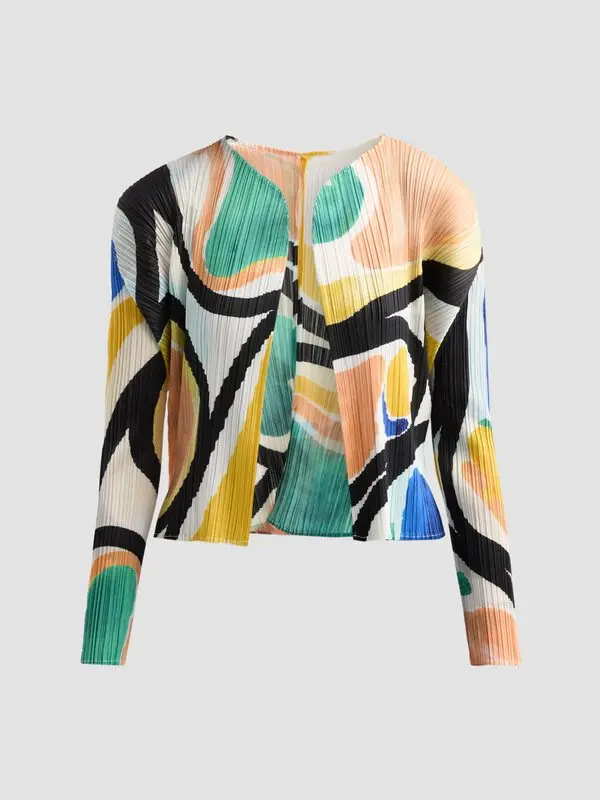 Issey Miyake Roll Abstract Pleated Cardigan